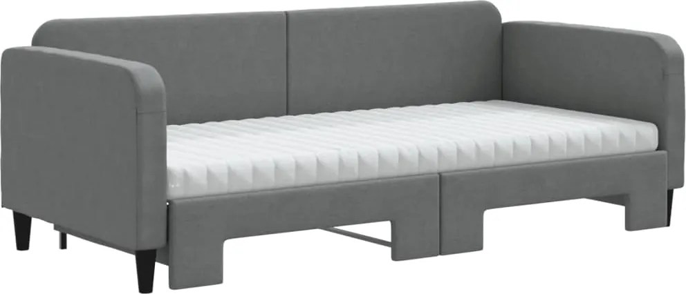 Válenda s přistýlkou a matracemi tmavě šedá 90 x 200 cm textil 3196835