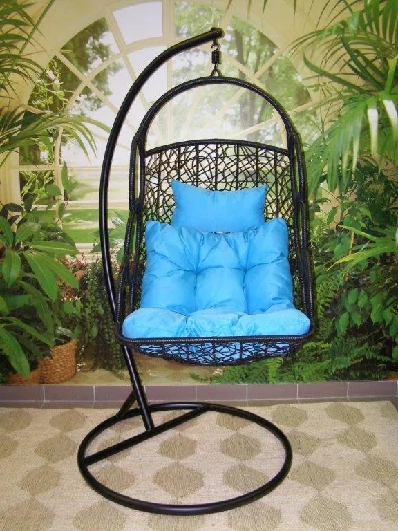 Závěsné relaxační křeslo SEWA - modrý sedák