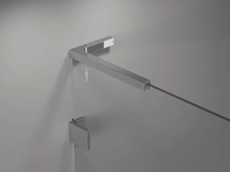Mexen Lunar L vanová zástěna 1-křídlová 80 x 150 cm, transparentní, chrom - 897L-080-000-01-00