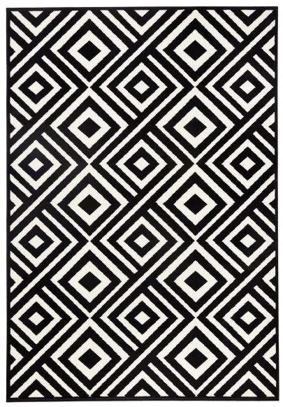 Hans Home | Kusový koberec Capri 102553, bíločerný - 70x140