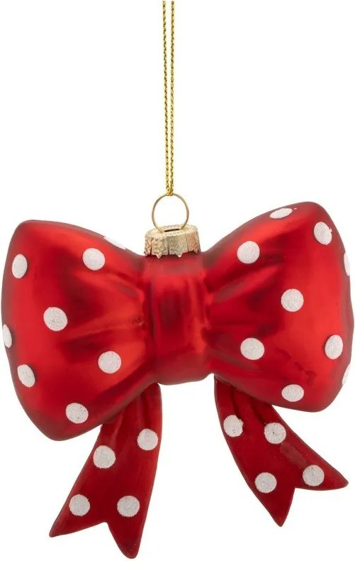 Skleněná vánoční ozdoba 3,5 cm Spotty Bow – Sass &amp; Belle