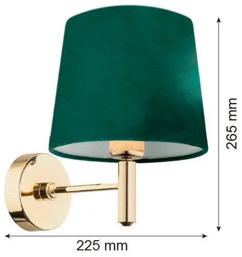 Argon 8105 - Nástěnná lampa PONTE 1xE27/15W/230V zelená/mosaz