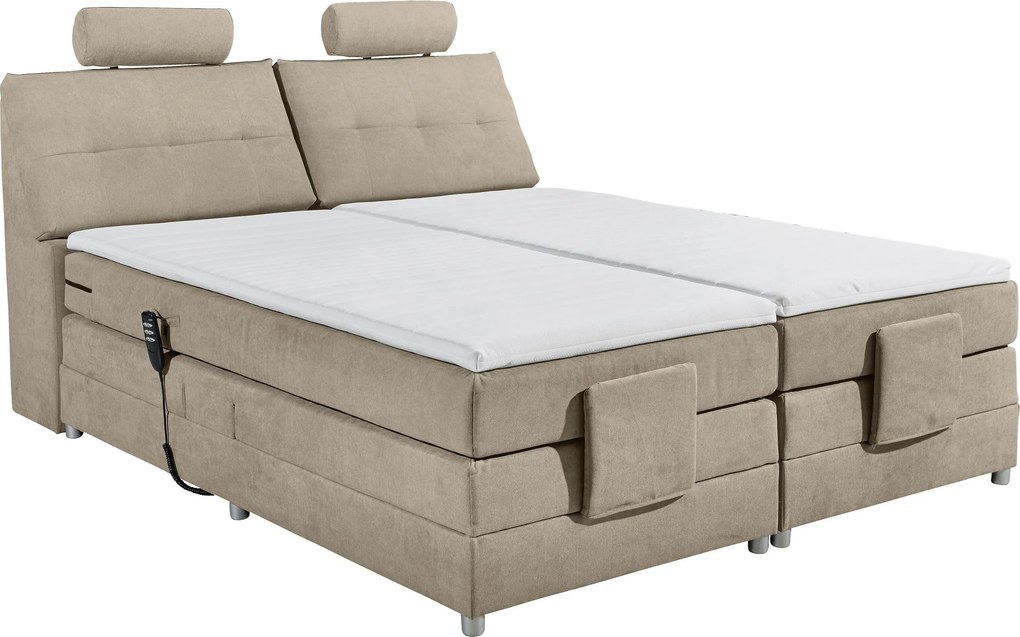 XXXLutz POSTEL BOXSPRING, 180/200 cm, pískové barvy MID.YOU - Manželské postele - 002220021904