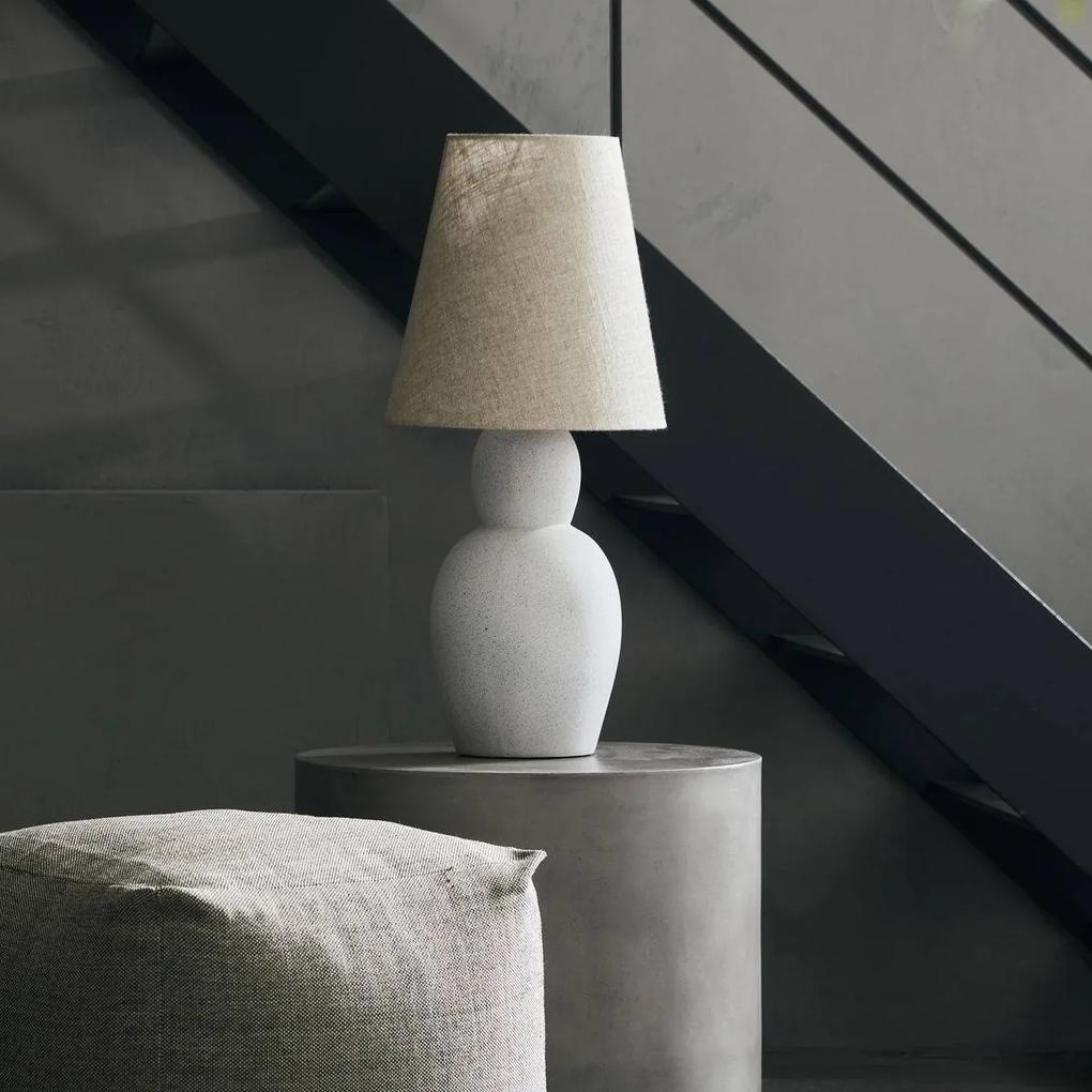 House Doctor Stolní lampa Orga Sand, béžová barva, šedá barva, textil, beton