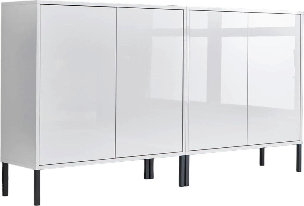 XXXLutz ŠIROKÁ KOMODA, bílá, vysoce lesklá bílá, 158/86/33 cm MID.YOU - Komody na nožičkách - 001067001901