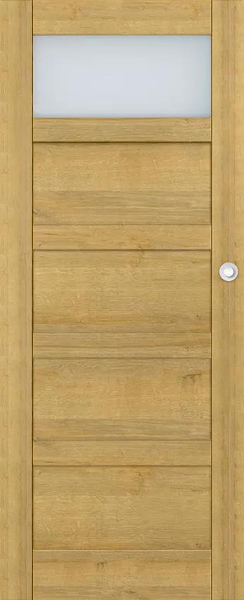 posuvné interiérové dveře do pouzdra BRAGA model 2 Průchozí rozměr: 70 x 197 cm, Orientace dveří: Levé dveře, Dekor: Ořech muškátový