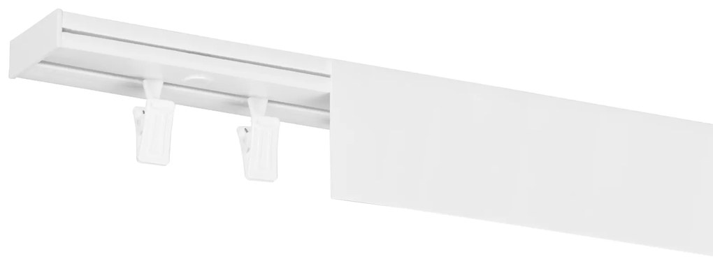 Dekodum Stropní kolejnice z PVC jednořadá bílá s krytem Délka: 370 cm, Typ přichycení: háčky