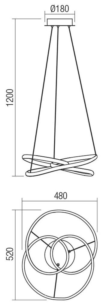 Smarter 01-2190 závěsné LED svítidlo Sintra, matná bílá, 41W, 3000K, 52cm