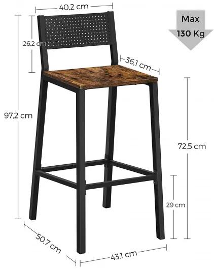 Set vysokých barových židlí 2ks LBC070B01