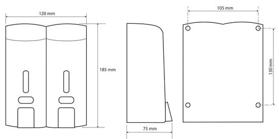 Bemeta Dávkovač tekutého mýdla, 2x300ml, plast lesk 121209132