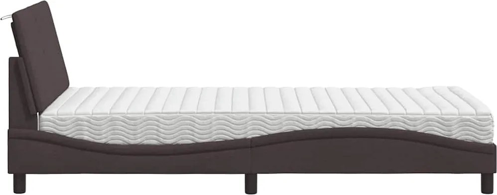 Postel s matrací Hanko tmavě hnědá 100 x 200 cm textil 3310513