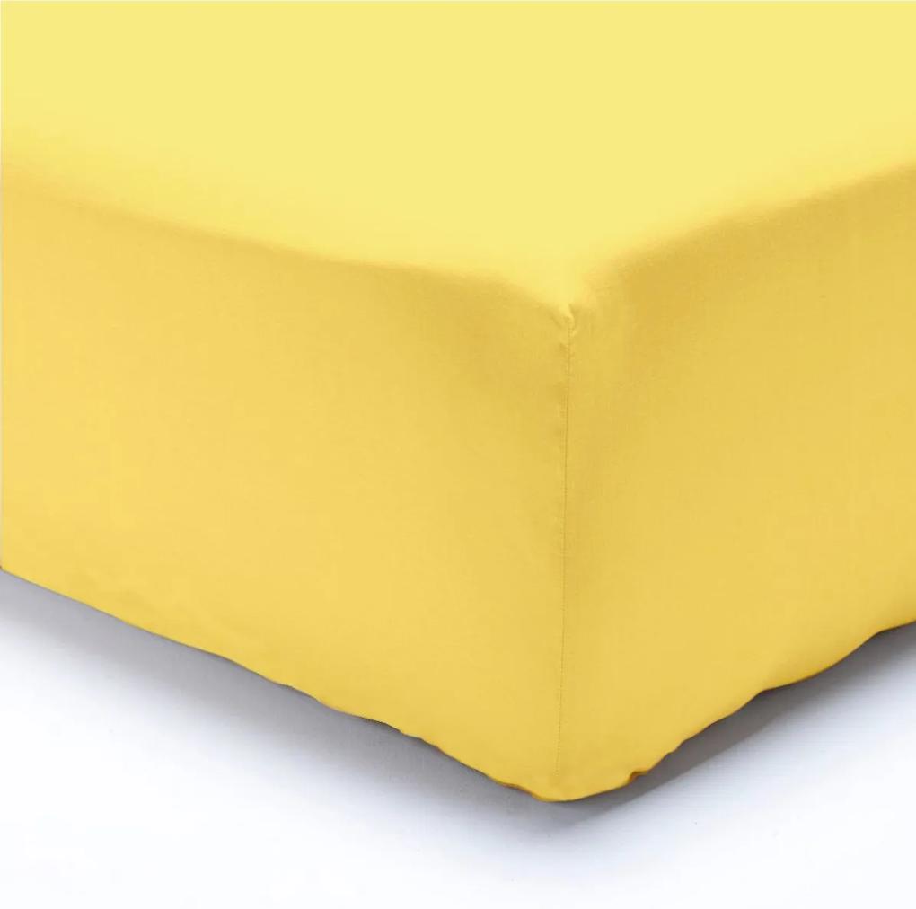 Polášek Jersey prostěradlo na vysokou matraci (až 30cm), 140x200cm, na dvoulůžko středně žluté