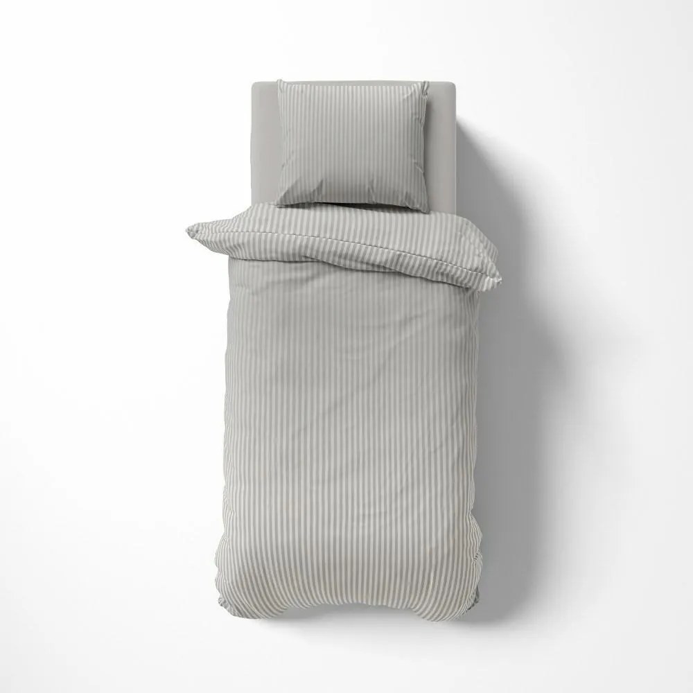 Detexpol Ložní prádlo Adamasso 140x200 světle šedé jednobarevné pruhy 1 cm Pure
