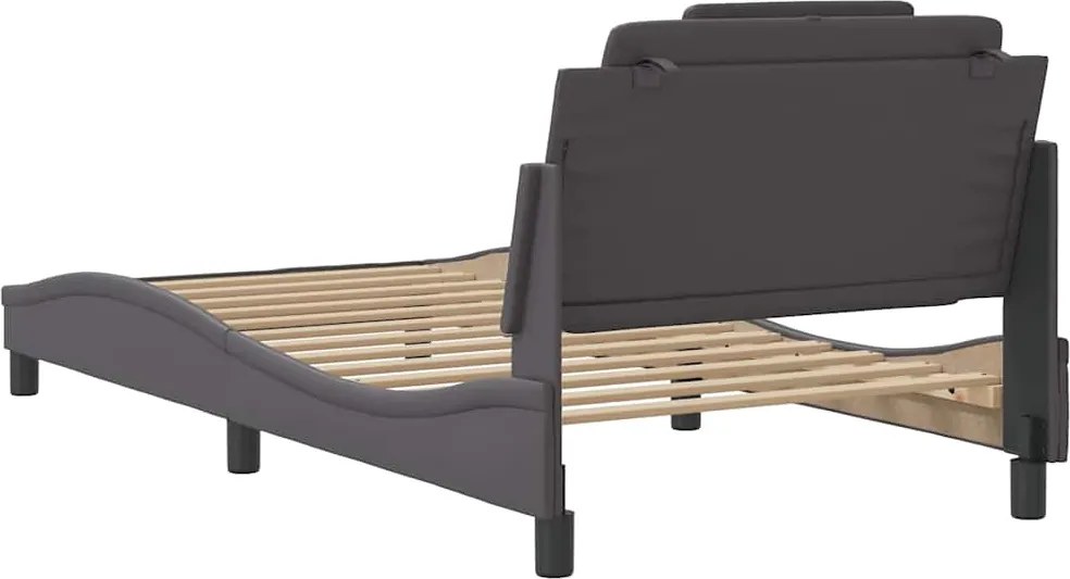 Rám postele Viana bez matrace šedý 100x200 cm umělá kůže 3208078