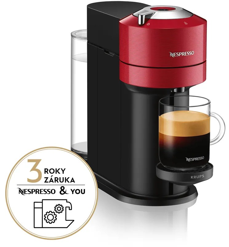 Kapslový kávovar Krups Nespresso Vertuo Next Red XN910510