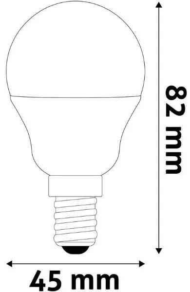 Prémiová LED žárovka E14 6,5W 806lm G45, denní, ekv. 60W, 3 roky