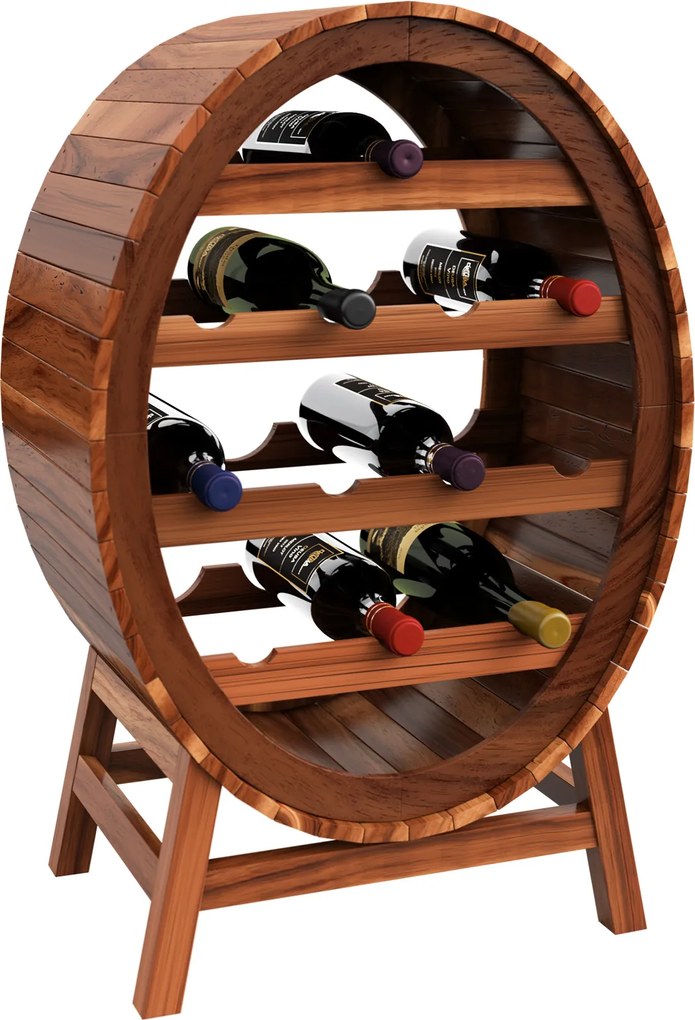 Regál na víno 12 lahve vinný sud design