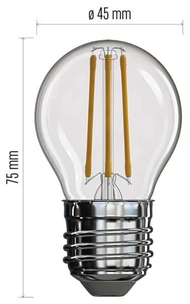 Emos lighting LED žárovka Filament Mini Globe 4W E27 teplá bílá