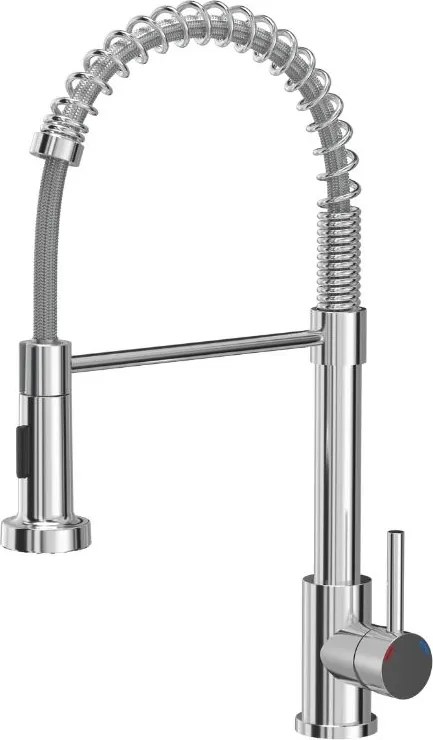 Kuchyňská dřezová baterie QUADRON SALMA NEW s pružinovou hadicí a sprchou chrom