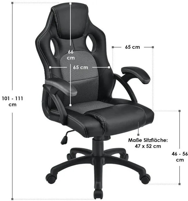 Ergonomická kancelářská židle, černá, polohovatelná opěrka