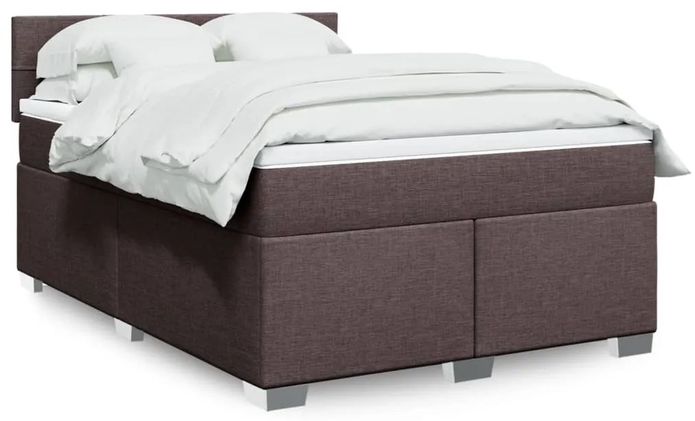 Box spring postel s matrací tmavě hnědá 140x200 cm textil 3288214