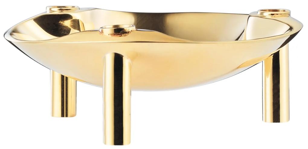 STOFF NAGEL Designová miska se svícny STOFF Nagel Solid Brass, zlatá barva, kov