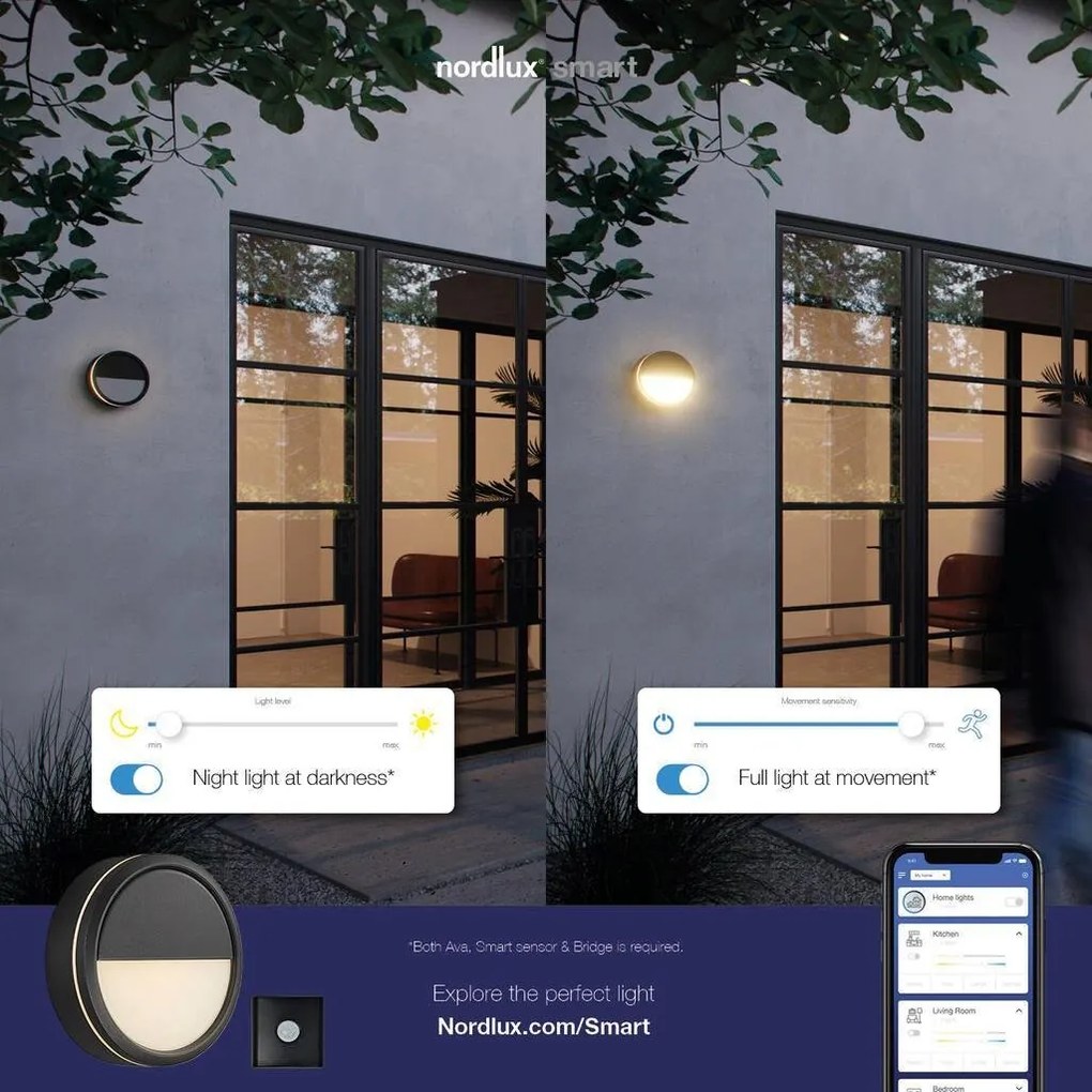 NOR 2019016003 Venkovní stropní svítidlo Ava 9,5W LED černá opál - NORDLUX
