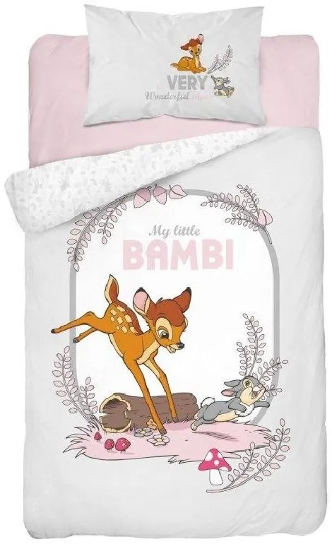 DETEXPOL Povlečení do postýlky Little Bambi grey Bavlna, 100/135, 40/60 cm