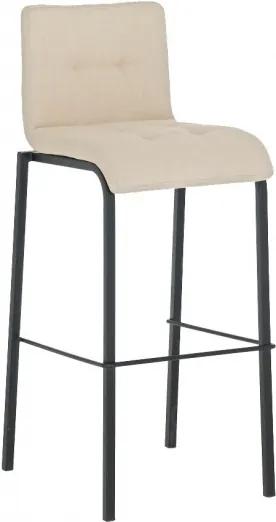Barová židle Sarah, látkový potah, výška 78 cm, černá-krémová