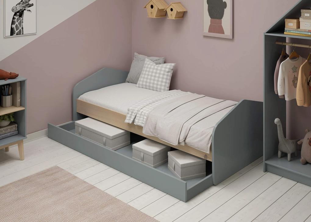 Dětská postel niafana s úložným prostorem 90 x 190 cm zelená MUZZA