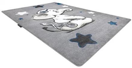 koberec PETIT ELEPHANT SLONÍK, HVĚZDY, šedý velikost 140x190 cm | krásné koberce cz