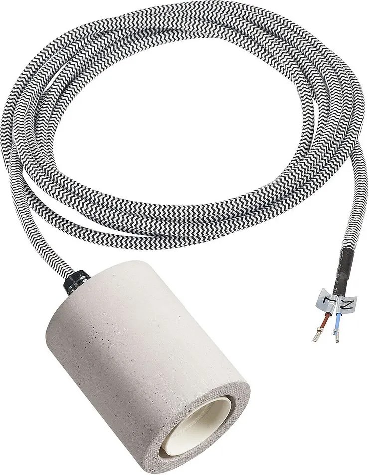 BIG WHITE FITU, závěsné svítidlo, E27, beton, 2,5m kabel s otevřeným koncem, max. 60W 1000585