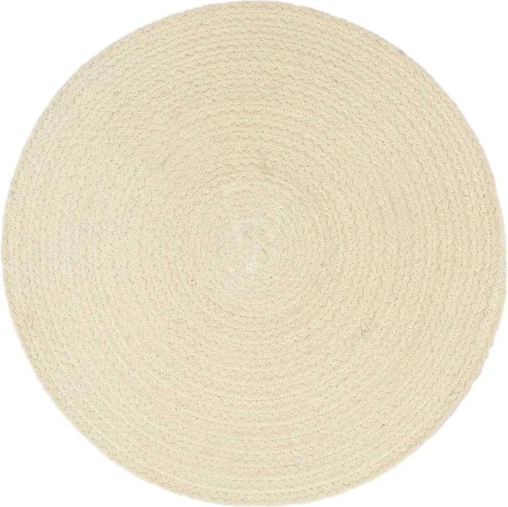 Prostírání 6 ks přírodní 38 cm kulaté bavlna 133843