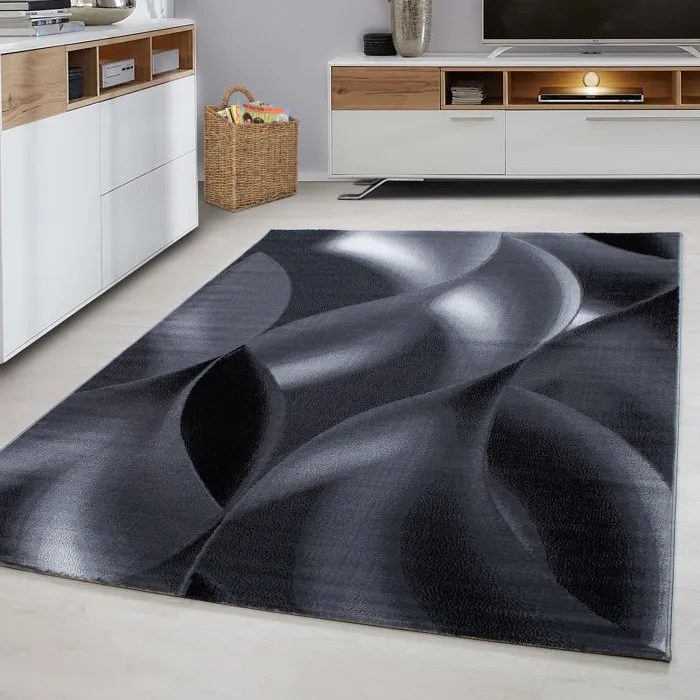 Ayyildiz, Kusový koberec Plus 8008 black, 80x150, šedá, chodba / předsíň