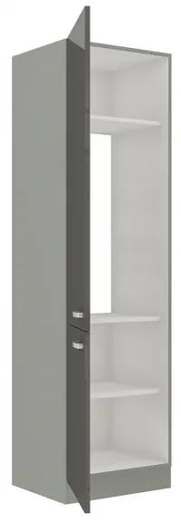 Vysoká kuchyňská skříňka Multiline 60 LO-210 2F, Barva: šedá / bílý lesk