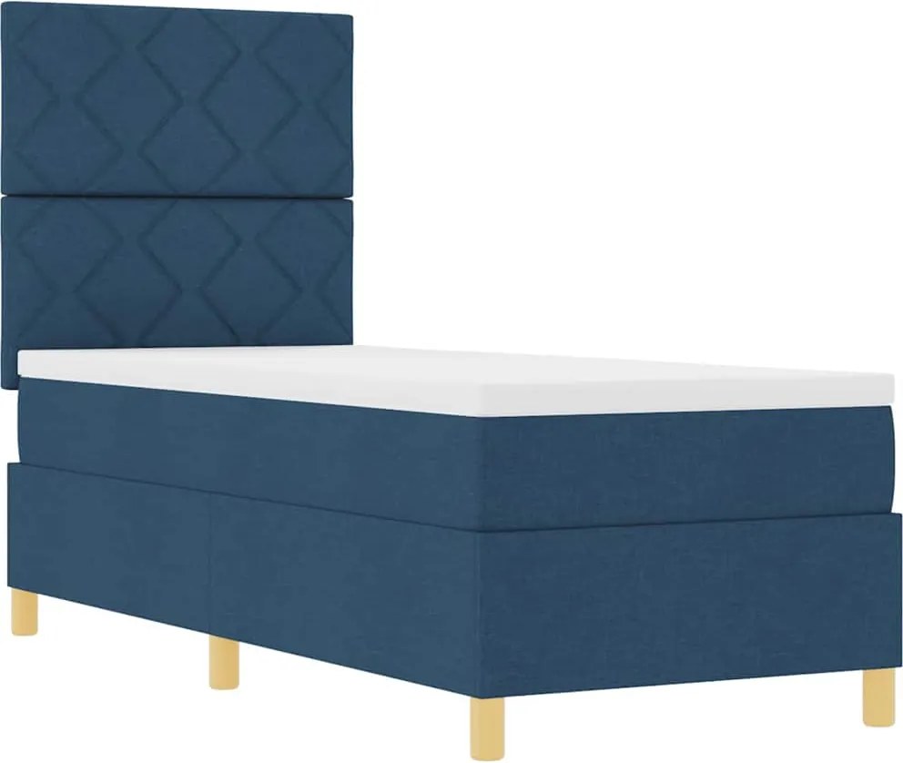 Postel s boxspringem s čelo Modrá 80 x 200 cm textil 3339657