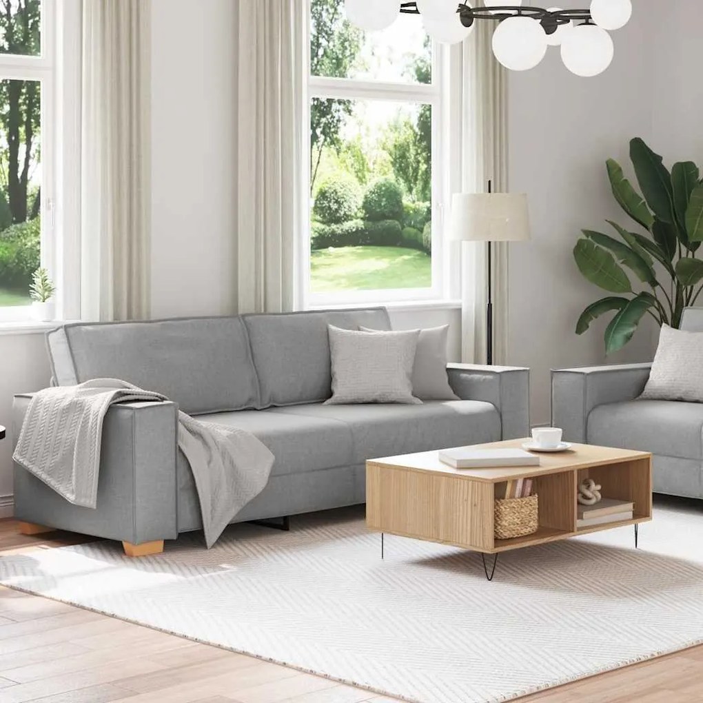 2dílná sedací souprava s poduškami obláčkově šedá textil 3324699