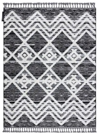 koberec MAROC P642 Diamanty Cik cak, střapce, Berber, Maroko, velikost 160x220 cm | krásné koberce cz