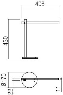 Redo group Redo Omeo, bílá lampa na pracovní stůl, 7,5W LED 3000/4500/6500K, tříkrokové stmívání, 43+40cm