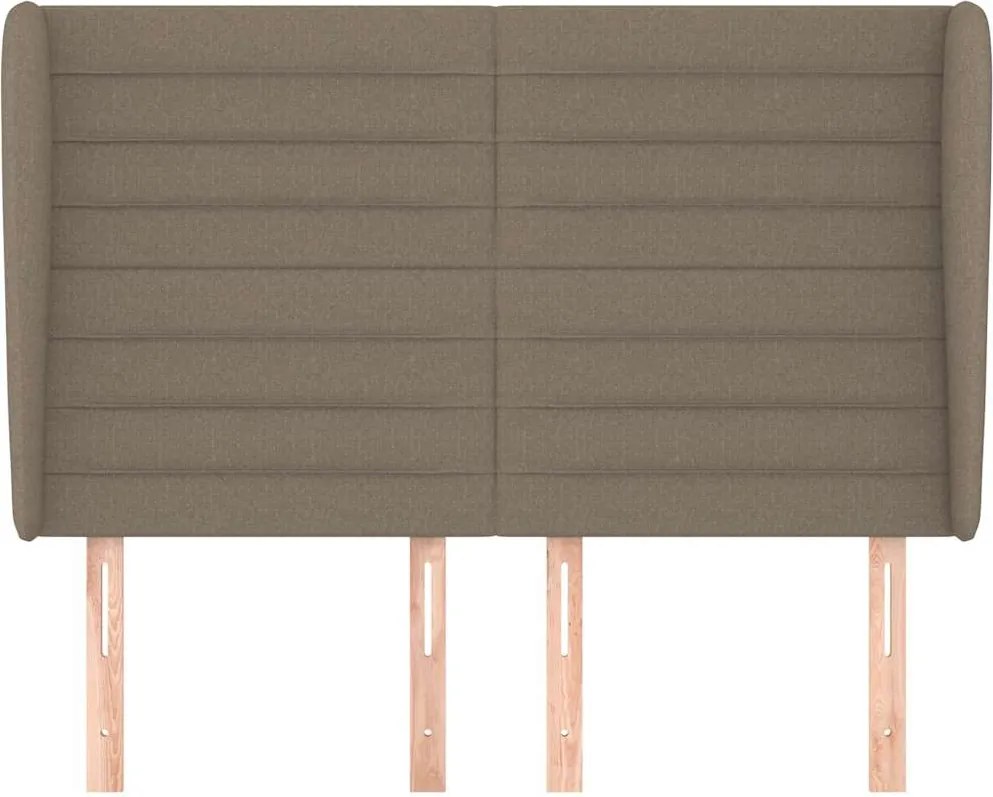 Čelo postele typu ušák taupe 147x23x118/128 cm textil 3118098