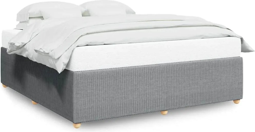 Rám postele bez matrace světle šedý 200 x 200 cm textil 3284963