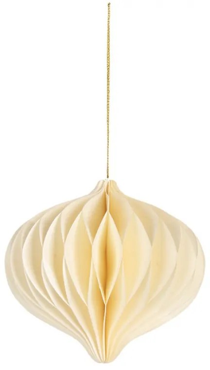 Béžová vánoční ozdoba z papíru Harmonic II – 10 cm