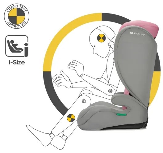 KINDERKRAFT - Autosedačka I-SPARK i-Size (100-150 cm) růžová