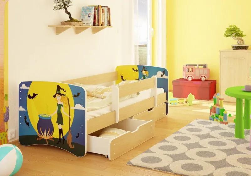 MAXMAX Dětská postel ČARODĚJKA funny 180x90 cm - bez šuplíku