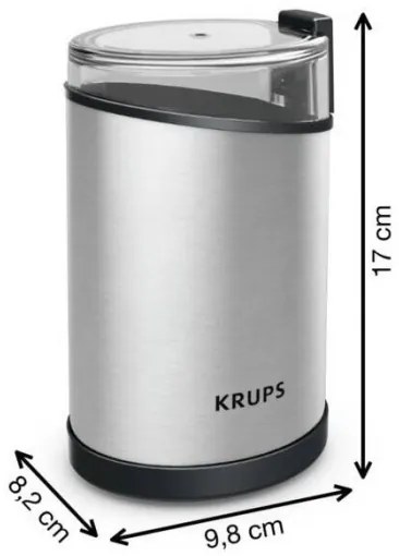 Krups - Elektrický mlýnek na kávu 85g FAST-TOUCH 200W/230V chrom