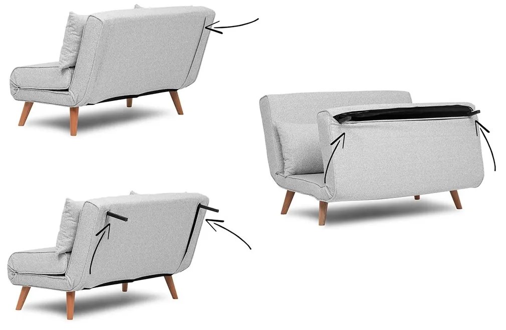 Designová rozkládací pohovka Felicitas 120 cm šedá
