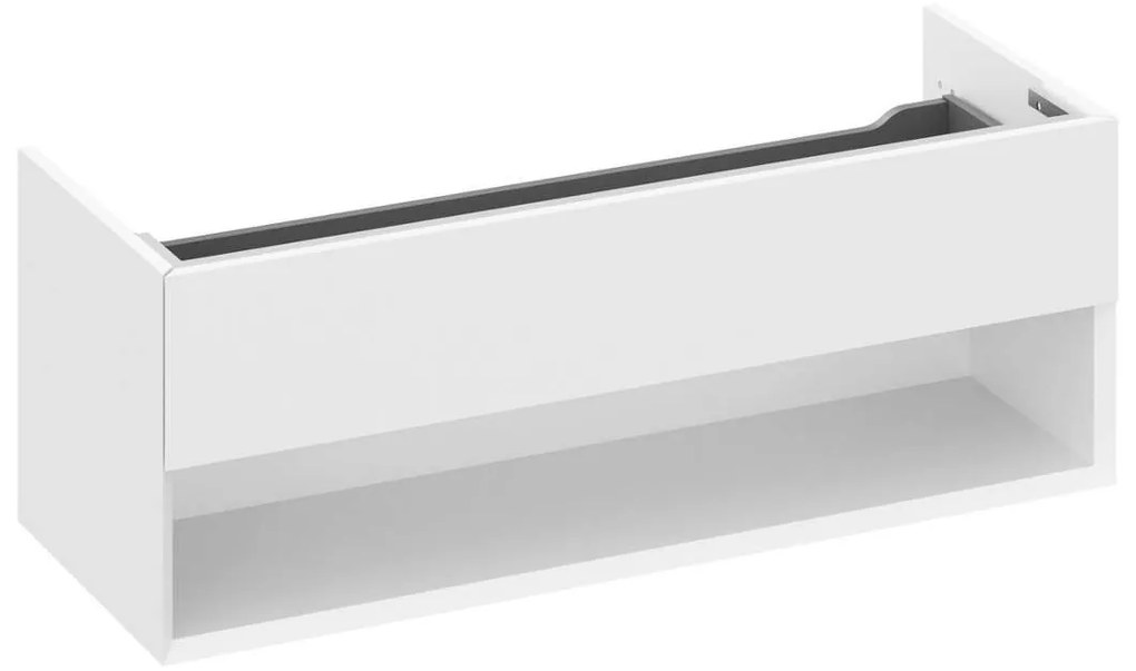 Ravak Lite - Umyvadlová skříňka 120x45x43 cm, 1 zásuvka, lesklá bílá X000001867