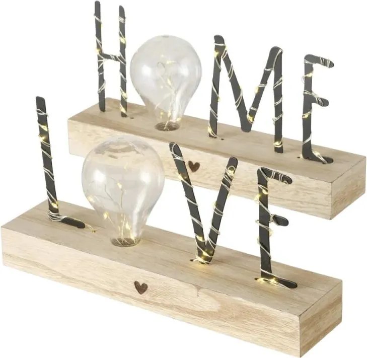 LED nápis LOVE/HOME 30 cm