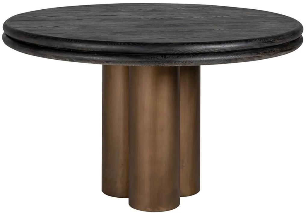 OnaDnes -20% Černý dubový jídelní stůl Richmond Macaron 130 cm