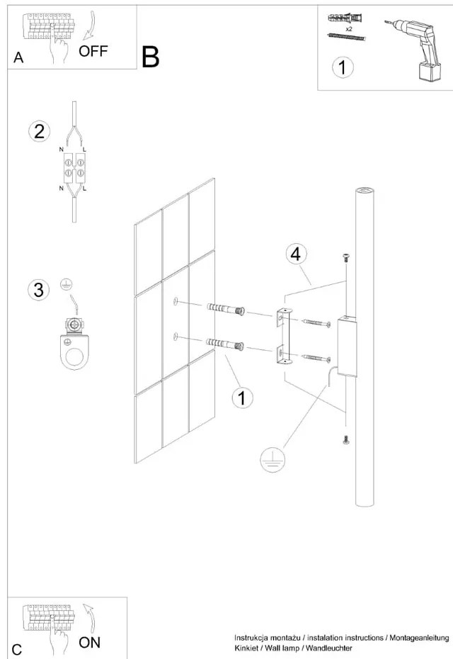 Zelené nástěnné svítidlo Fideus – Sollux